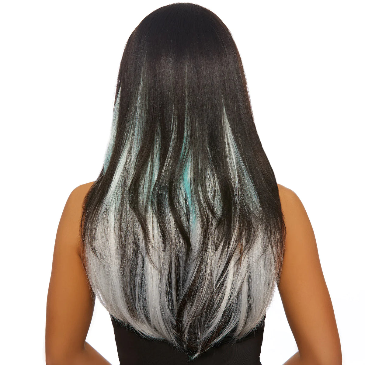 AQUA AND LIGHT GREY OMBRE CLIP IN HAIR EXTENSIONS – Wicked Halloween