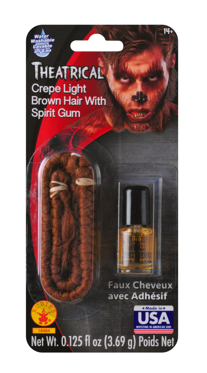 LIGHT BROWN THEATRICAL CREPE HAIR WITH SPIRIT GUM – Wicked Halloween